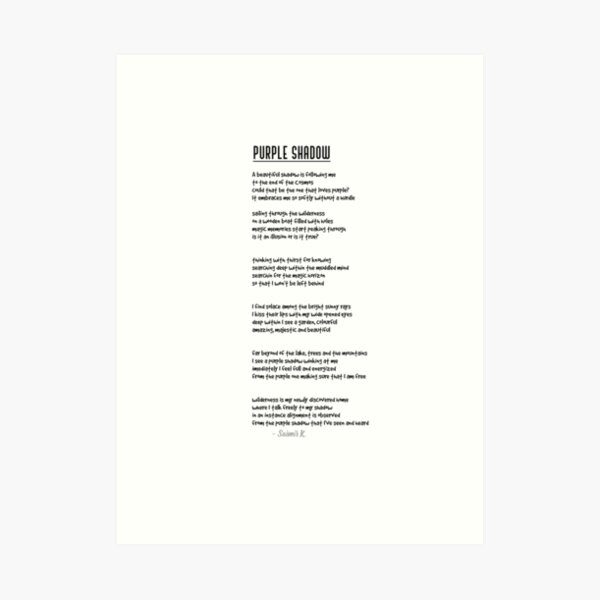 "Purple Shadow Poem" Art Print for Sale by Artworks-369 | Redbubble