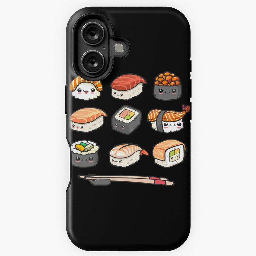 "Happy Sushi Anime Kawaii Set Japanese Food Lover Otaku Manga" Sticker ...