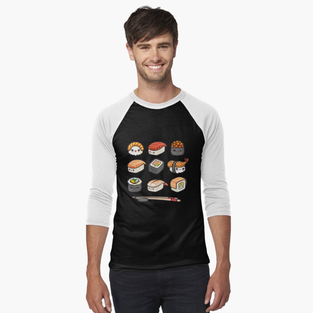 "Happy Sushi Anime Kawaii Set Japanese Food Lover Otaku Manga" Sticker ...