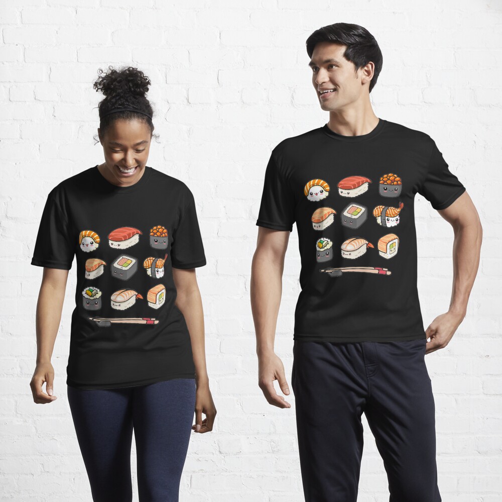 "Happy Sushi Anime Kawaii Set Japanese Food Lover Otaku Manga" Sticker ...