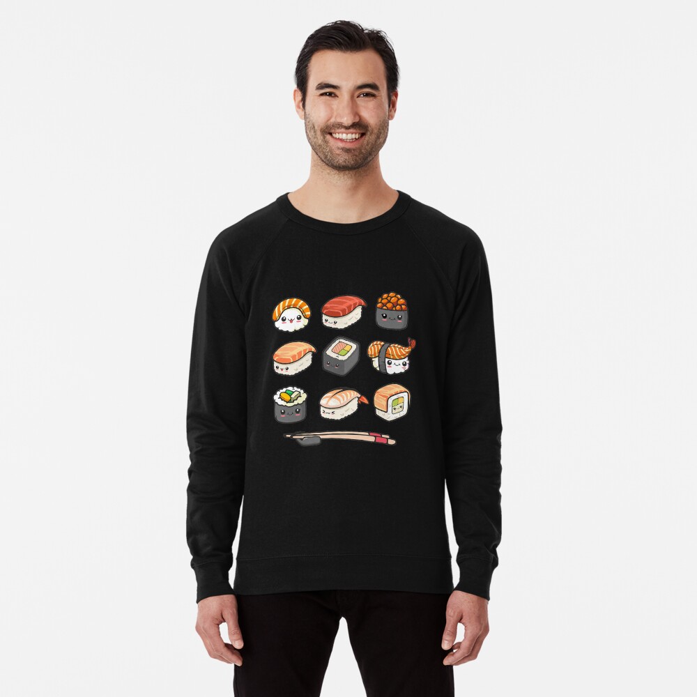 "Happy Sushi Anime Kawaii Set Japanese Food Lover Otaku Manga" Sticker ...