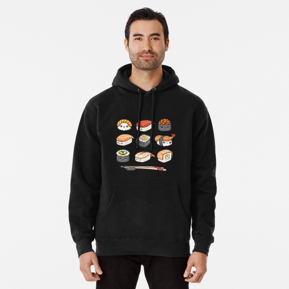 "Happy Sushi Anime Kawaii Set Japanese Food Lover Otaku Manga" Sticker ...