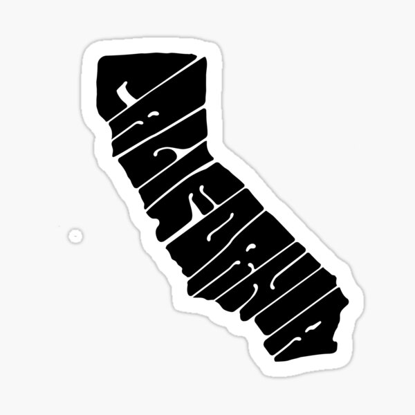 "california (black on white)" Sticker for Sale by charlotte-carr ...