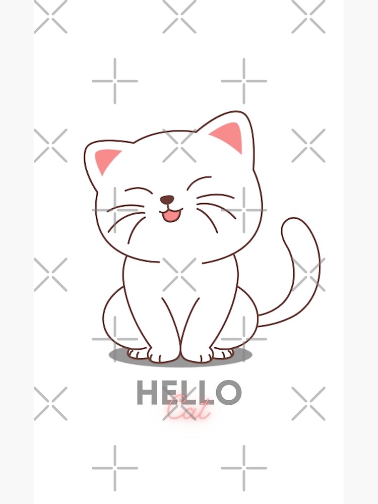 "hello cat" Sticker for Sale by yahyalou2022 | Redbubble