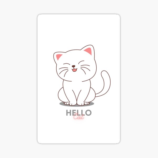 "hello cat" Sticker for Sale by yahyalou2022 | Redbubble
