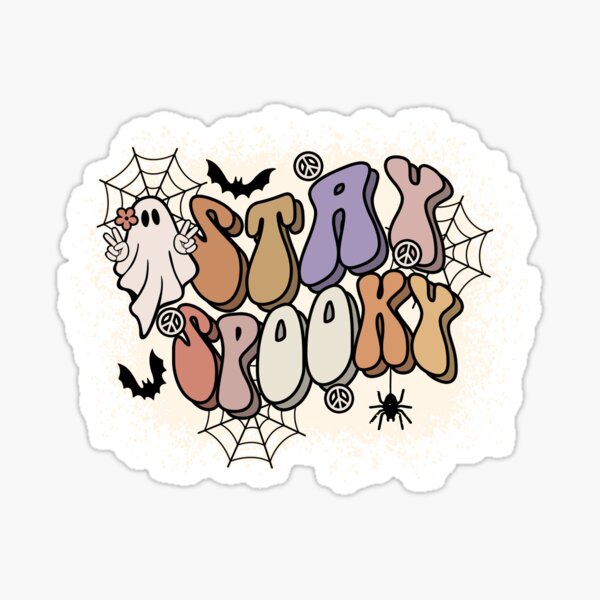 "Bleached Ghost Hippie Halloween x Stay Spooky" Sticker for Sale by ...