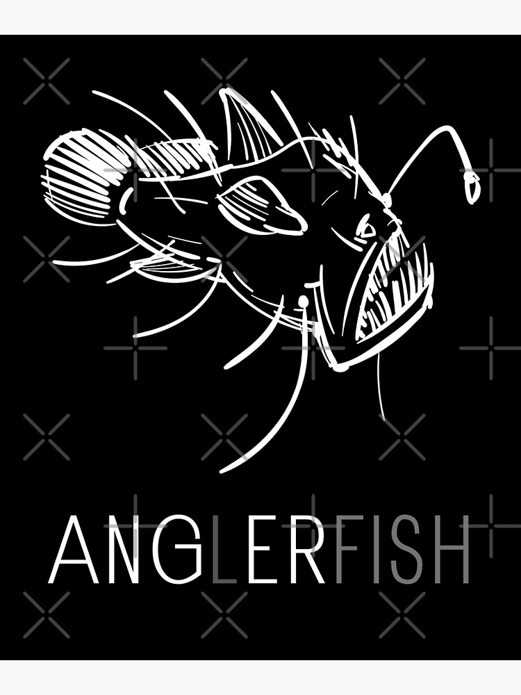 "Anglerfish Light Darkness - Anger Fish - Clean Lines" Poster for Sale ...