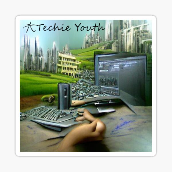 "Techie Youth & Computer Solutions-- AI generated art" Sticker for Sale ...