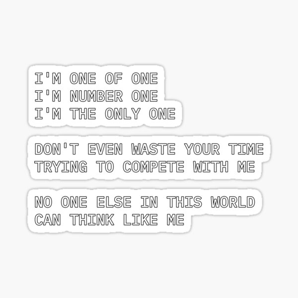 "*One of One*" Sticker for Sale by roblives4love | Redbubble