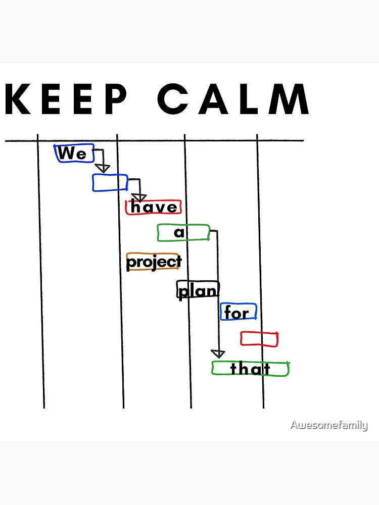 "Keep Calm Project manager project plan gantt" Greeting Card for Sale ...
