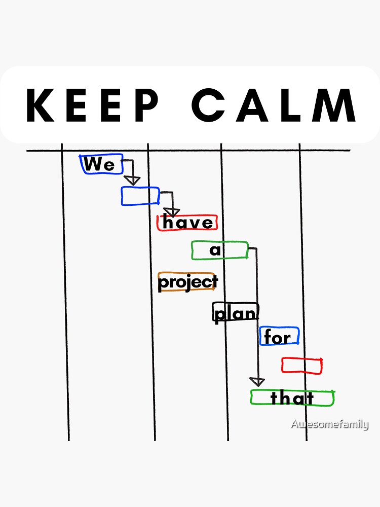 "Keep Calm Project manager project plan gantt" Sticker for Sale by ...