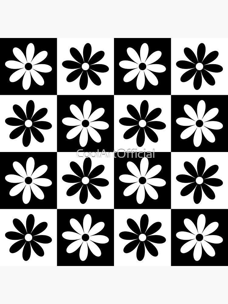"Burgundy Flower Checkerboard" Sticker for Sale by CoolArtOfficial ...