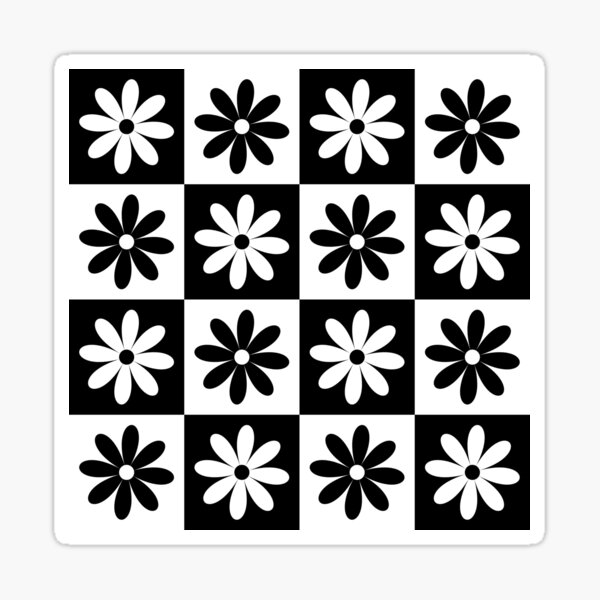 "Burgundy Flower Checkerboard" Sticker for Sale by CoolArtOfficial ...