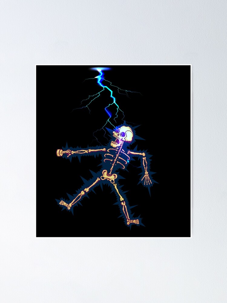 "shocked skeleton with lightning going through his eyes " Poster for ...