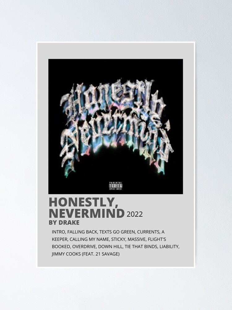 "Minimalist Drake Honestly, Nevermind Music Poster " Poster for Sale by ...