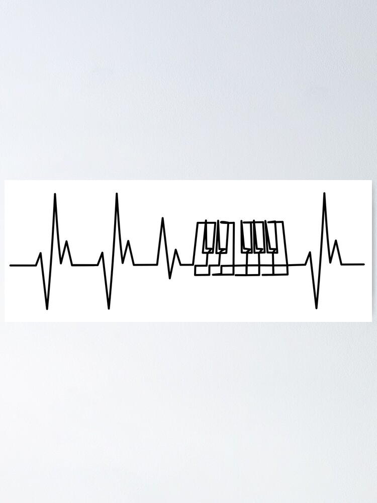 "Minimalist piano keyboard heartbeat" Poster for Sale by Arth1nker ...