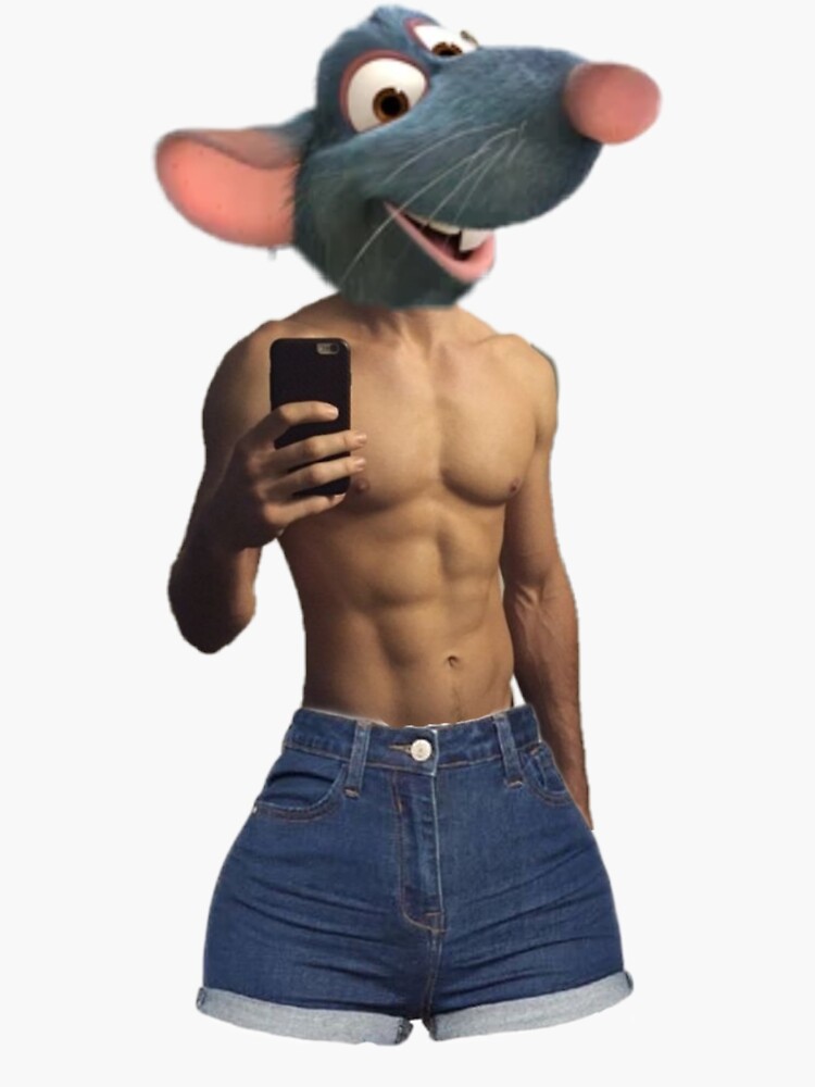 "Strange Buff Remy The rat" Sticker for Sale by Typical-Turd | Redbubble