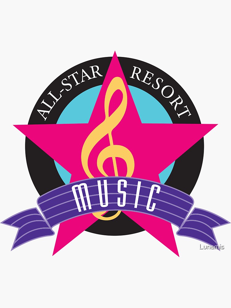 "All Star Music Resort " Sticker for Sale by Lunamis | Redbubble