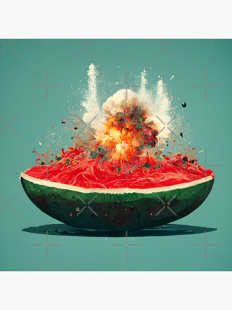"Awesome Exploding Watermelon Fruit" Sticker for Sale by MythicPrompts ...