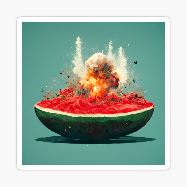 "Awesome Exploding Watermelon Fruit" Sticker for Sale by MythicPrompts ...