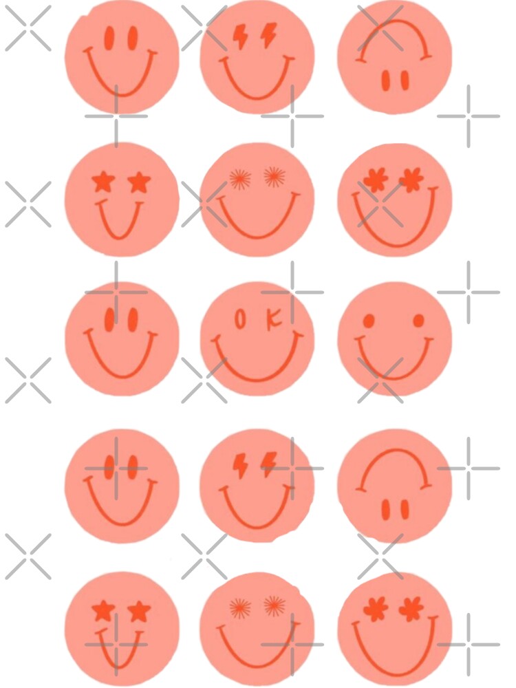 "Preppy multi smiley face print!" Sticker for Sale by Claresstickers ...