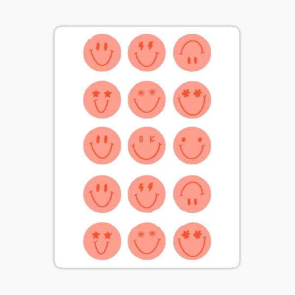 "Preppy multi smiley face print!" Sticker for Sale by Claresstickers ...