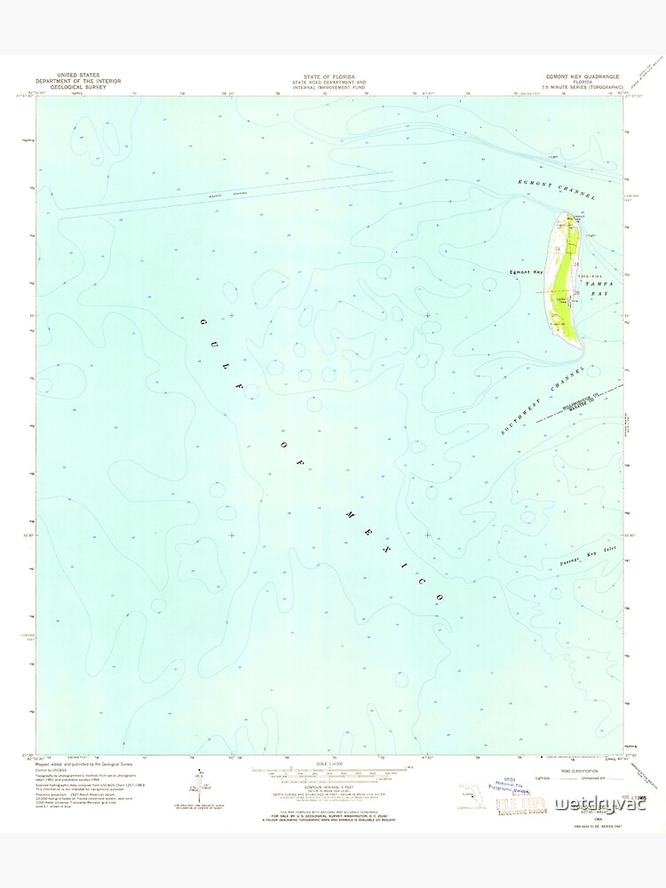 USGS TOPO Map Florida FL Egmont Key 345964 1964 24000 Premium Matte ...
