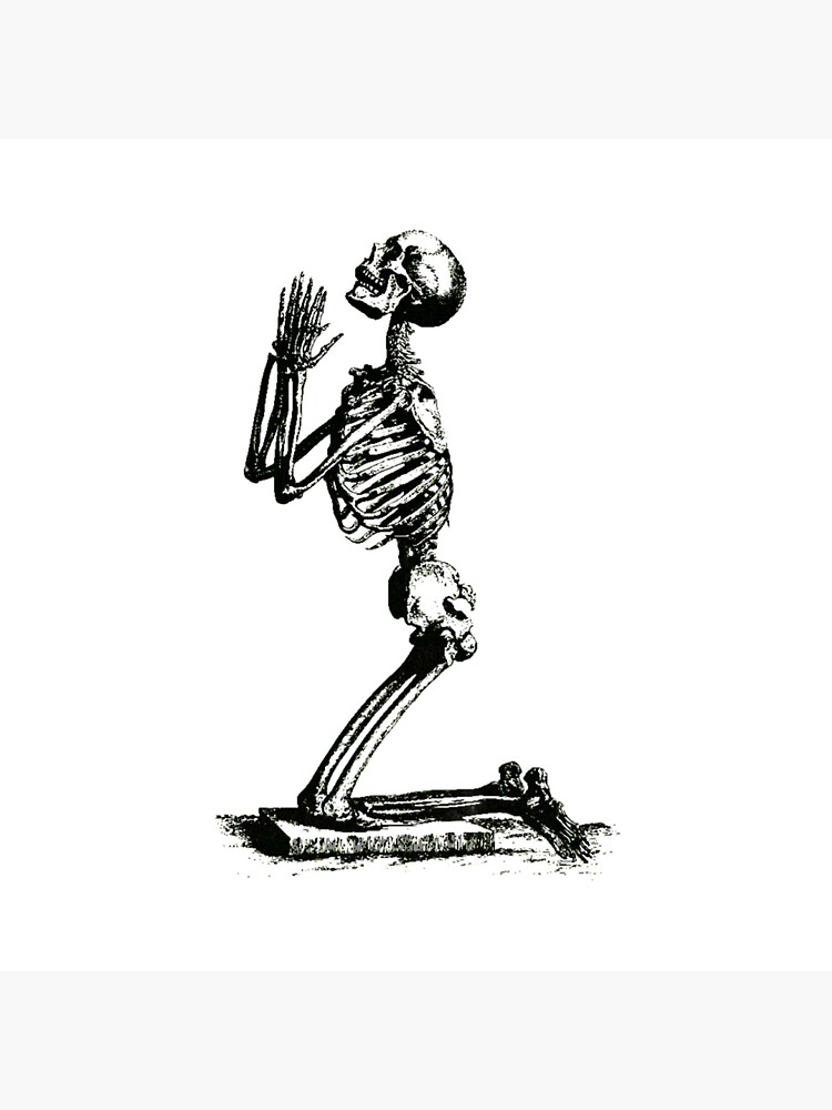 "Skull Skeleton Praying on Knees" Sticker for Sale by Nicole-desing ...