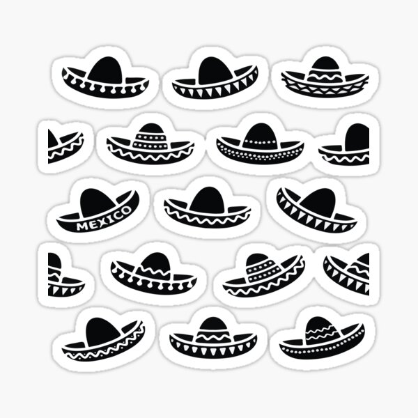 "adorable mexican sombrero pattern fiesta charro hat" Sticker by T-Mex ...