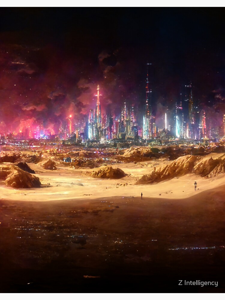 "Cyberpunk city in the middle of the desert" Sticker for Sale by ...