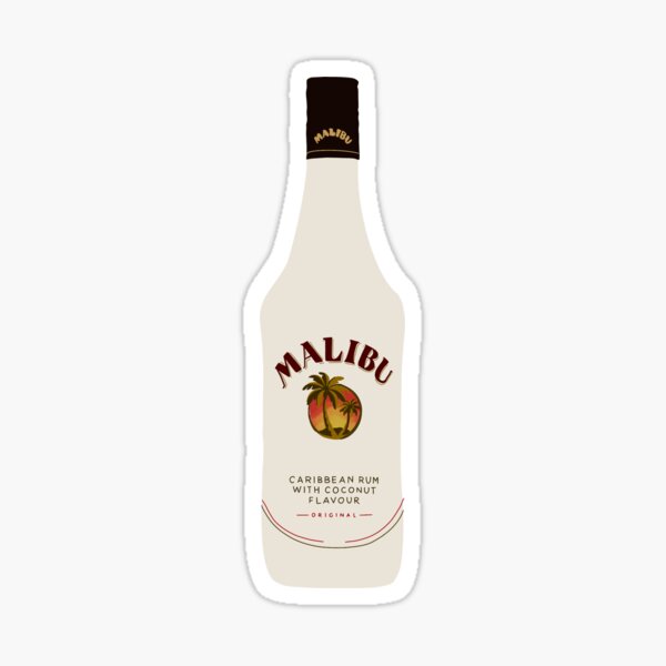 "Malibu Bottle" Sticker for Sale by brooklynncm | Redbubble