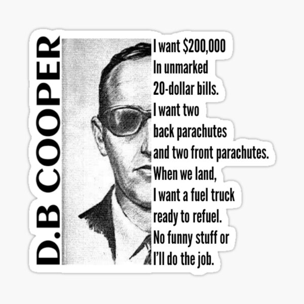 "D.B COOPER, db Cooper Classic T-shirts " Sticker for Sale by naypaul ...