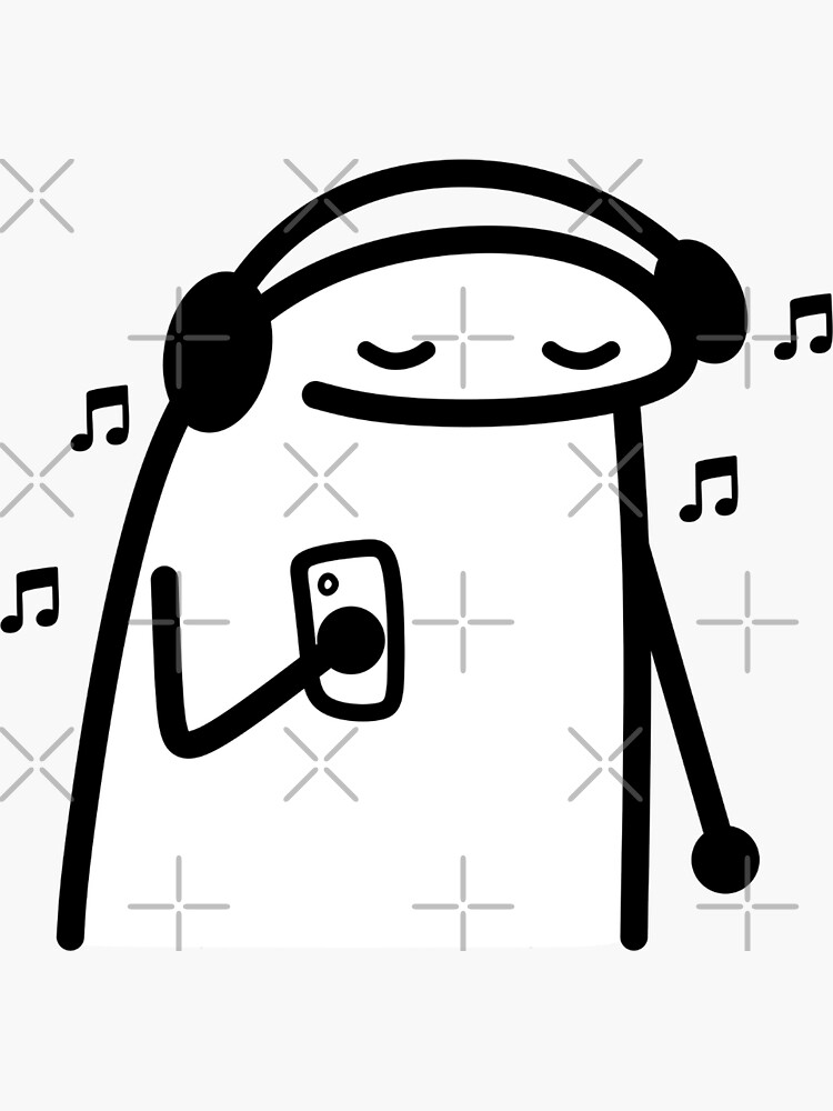 Pegatina «Flork escuchando música meme pegatinas» de ChStockOfficial ...