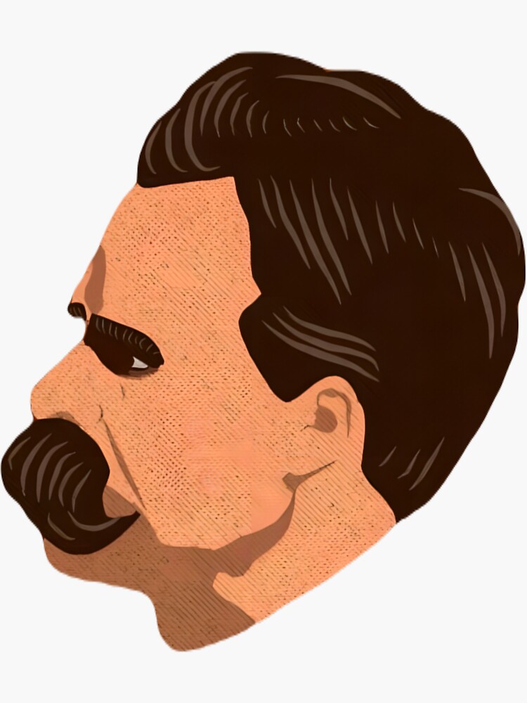 Pegatina «Arte de dibujos animados de Friedrich Nietzsche» de deztees ...