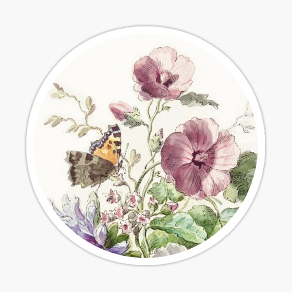 "flowers and butterfly william van leen" Sticker for Sale by Cosy-art ...