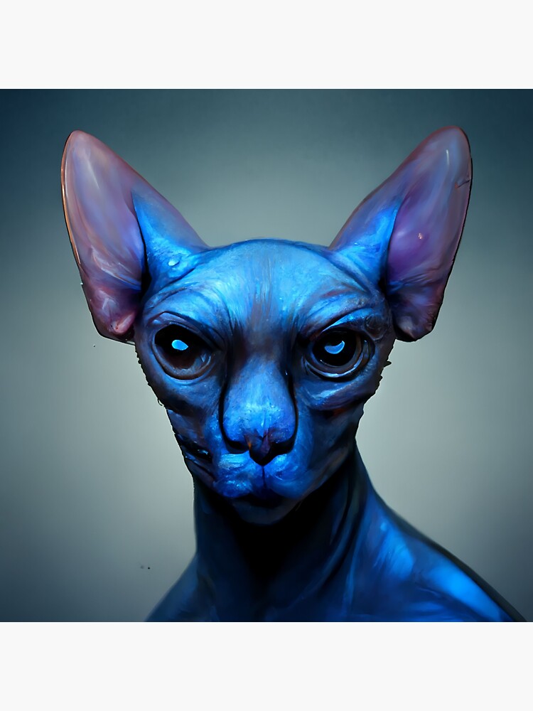 "Blue Alien Kitty" Sticker for Sale by KingAI | Redbubble