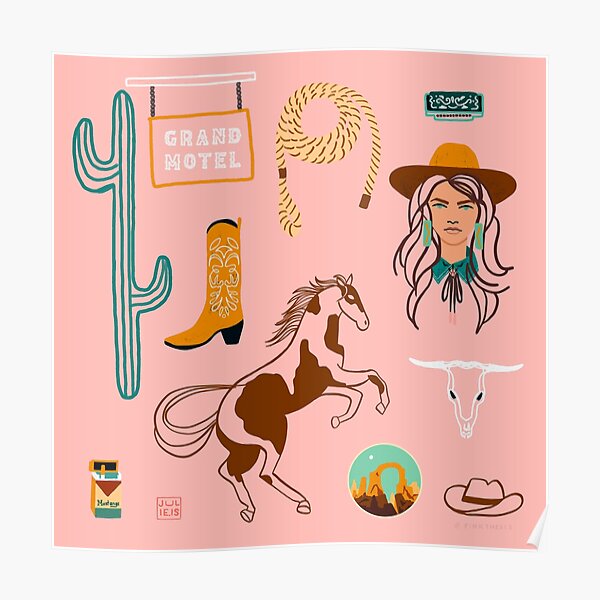 "Cowgirl Starter Pack" Poster for Sale by pinkthesis | Redbubble