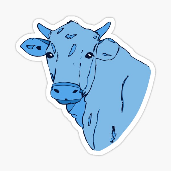 "Bubbly Blue Cow Design" Sticker for Sale by Sn4ilB | Redbubble