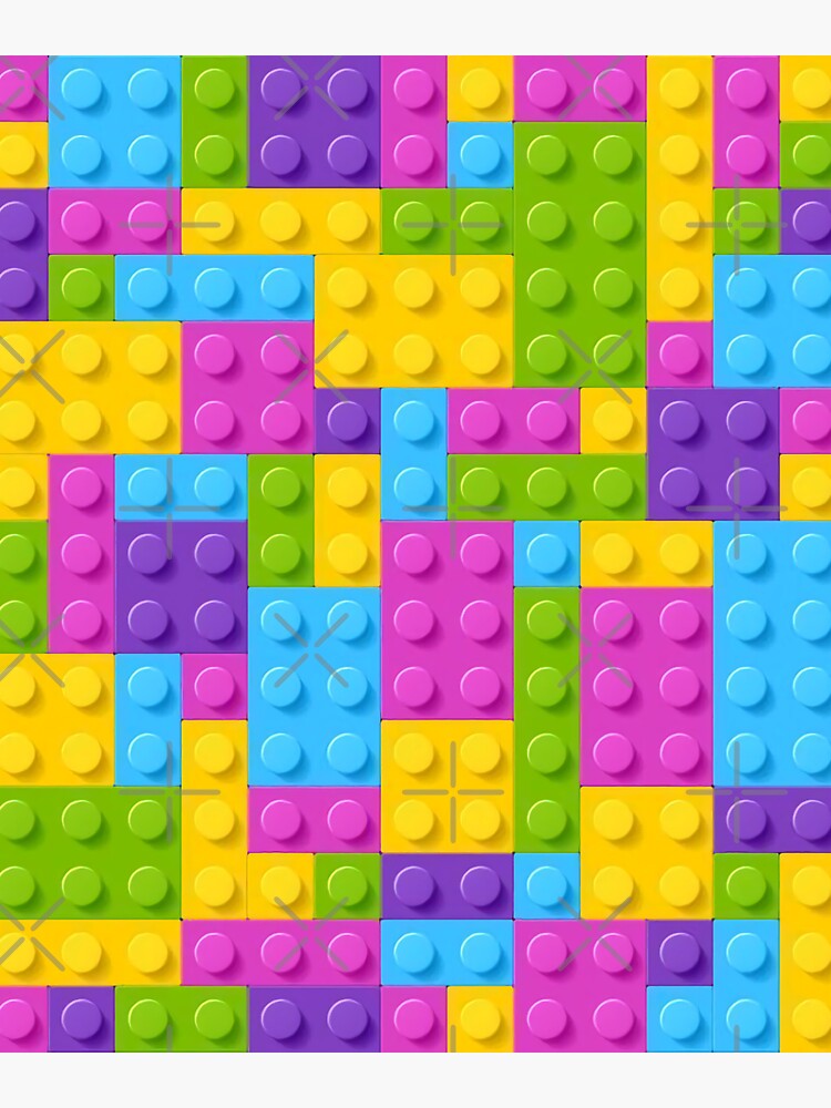 "Pastel Colorful Building brick pattern" Sticker for Sale by ...