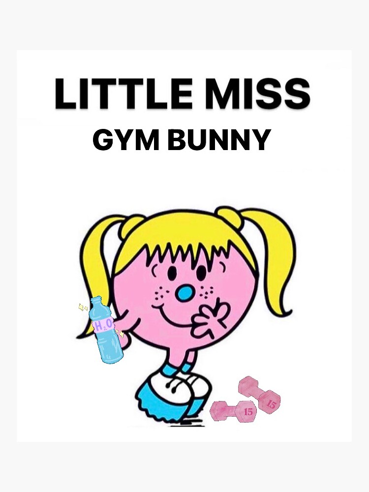 "Little Miss Gym Bunny " Sticker for Sale by Kaylaskie | Redbubble