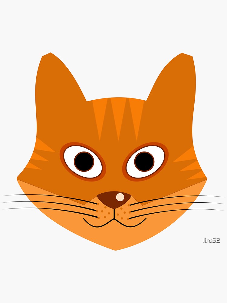 "orange cat cartoon" Sticker for Sale by liro52 | Redbubble
