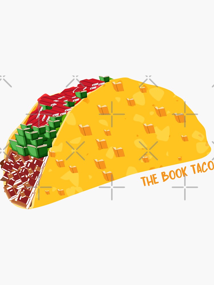 "The Book Taco (with words)" Sticker for Sale by tmdaliggr | Redbubble