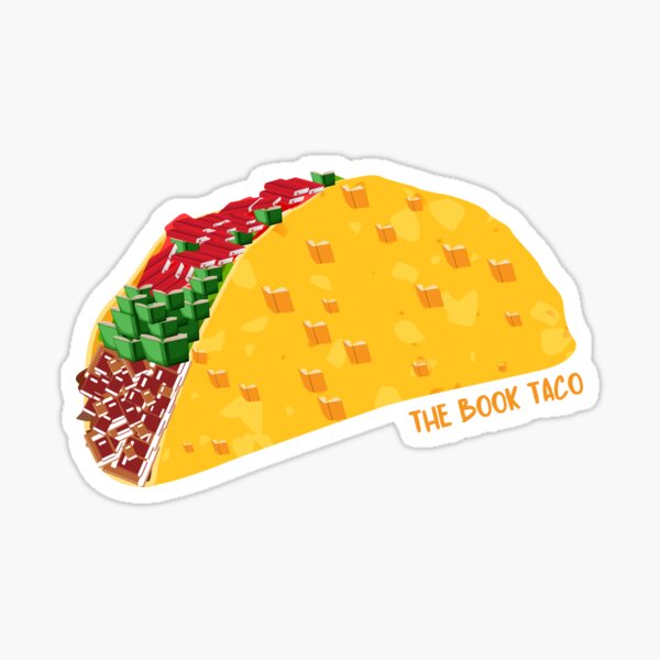"The Book Taco (with words)" Sticker for Sale by tmdaliggr | Redbubble