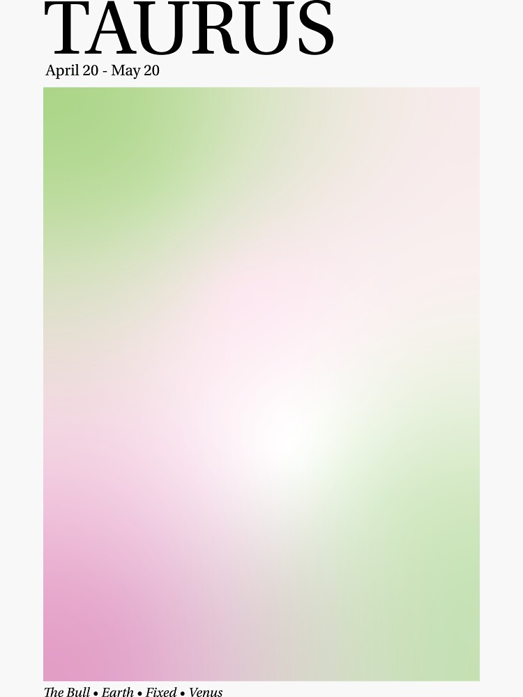 "TAURUS • STAR SIGN COLOR STORY SERIES • ASTROLOGY" Sticker for Sale by ...