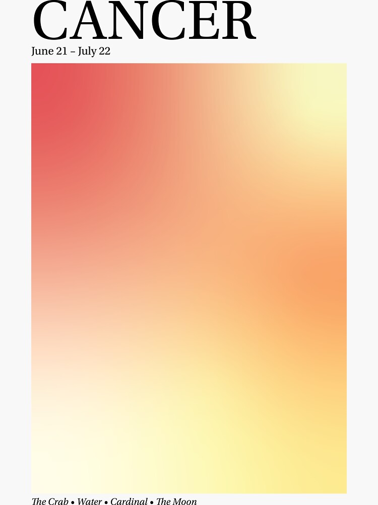 "CANCER • STAR SIGN COLOR STORY SERIES • ASTROLOGY" Sticker for Sale by ...