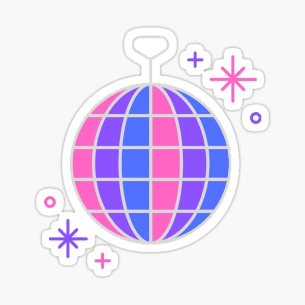 "bisexual pride disco ball" Sticker for Sale by sstickershopp | Redbubble