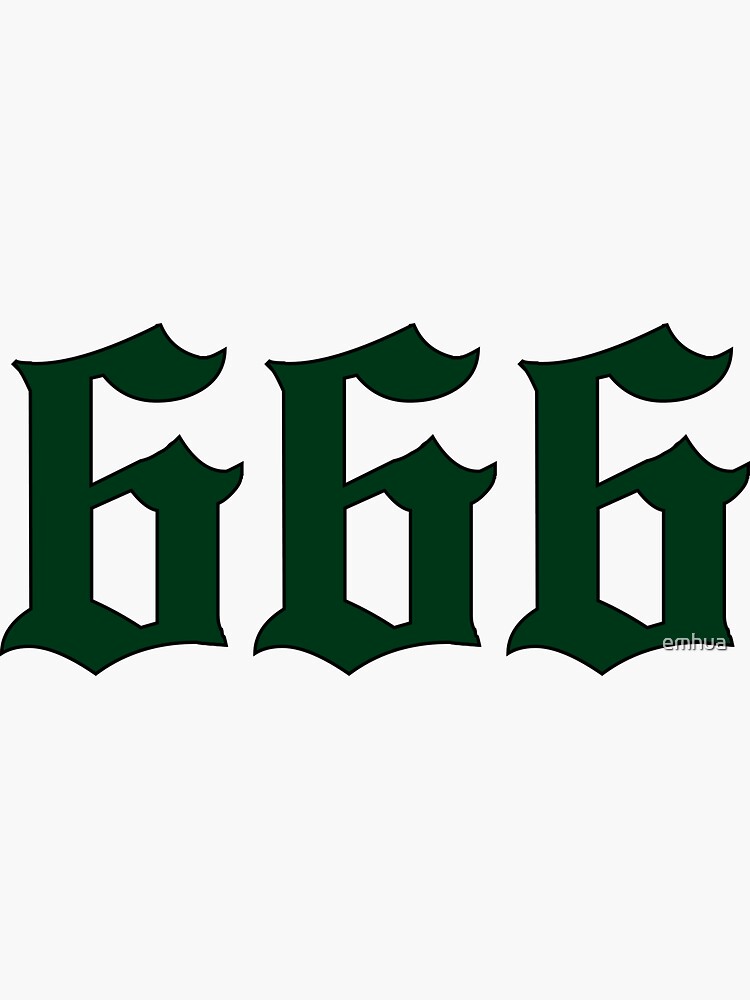 "Green Angel Number 666" Sticker for Sale by emhua | Redbubble