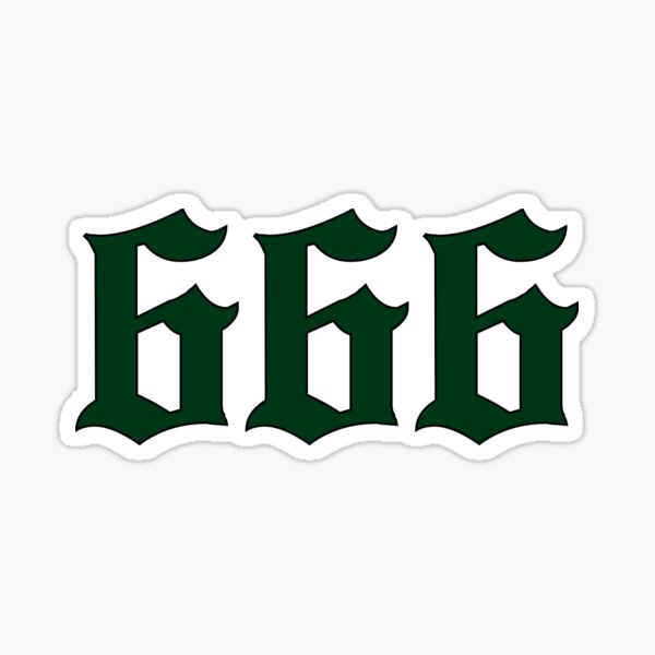 "Green Angel Number 666" Sticker for Sale by emhua | Redbubble