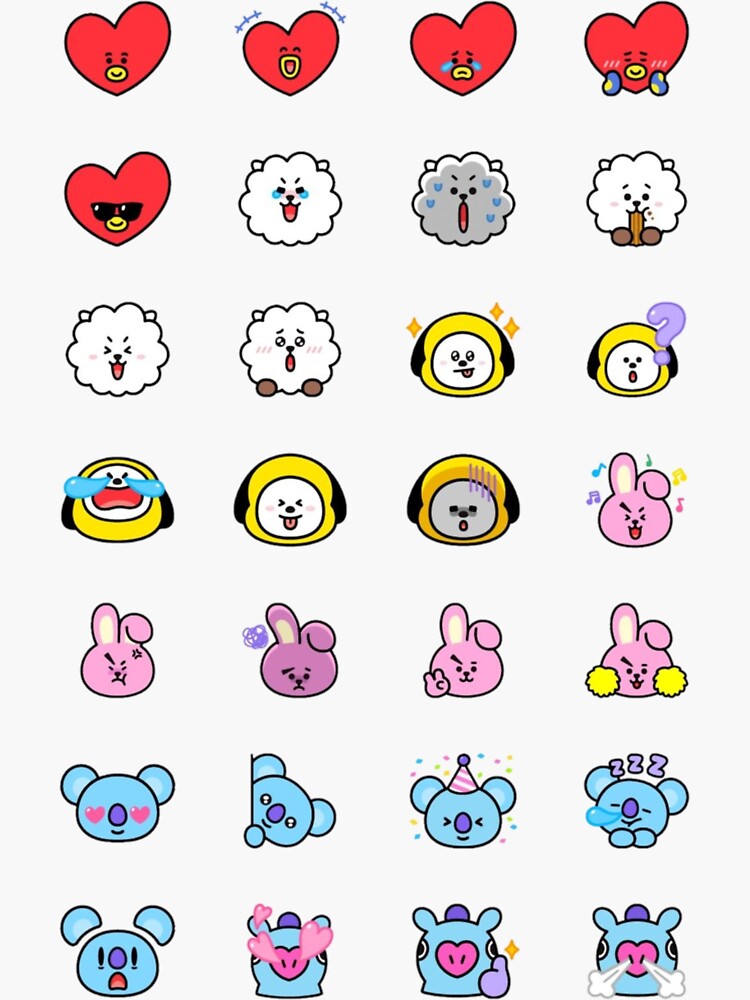 "Bt21 character pattern" Sticker for Sale by dilfyuno | Redbubble