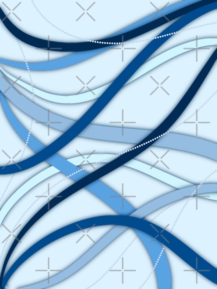 "Different Blue Shade Waves Ribbon Layers" Sticker for Sale by ...